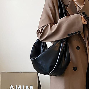 Women Hobo Bag Simple Shoulder Bag Dumpling Bag Crescent Crossbody Bag Casual Messenger Bag, for Family or Friends Gift