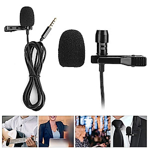 143 Tie-Clip Pocket Microphones, Mobile Hands Clip-on Mic, Mini Recording Lapel Microphone with 3.5mm Plug, Karaoke Mobile Phone Microphone,for Gatherings, Meeting,
