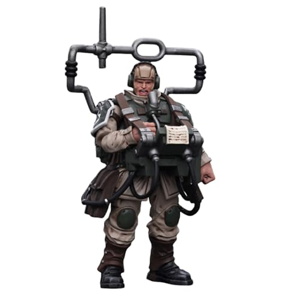 HiPlay JoyToy Warhammer 40K Collectible Figure: Astra Militarum Cadian Command Squad Veteran with Master Vox 1:18 Scale Action Figures JT7912 (Veteran with Master Vox)