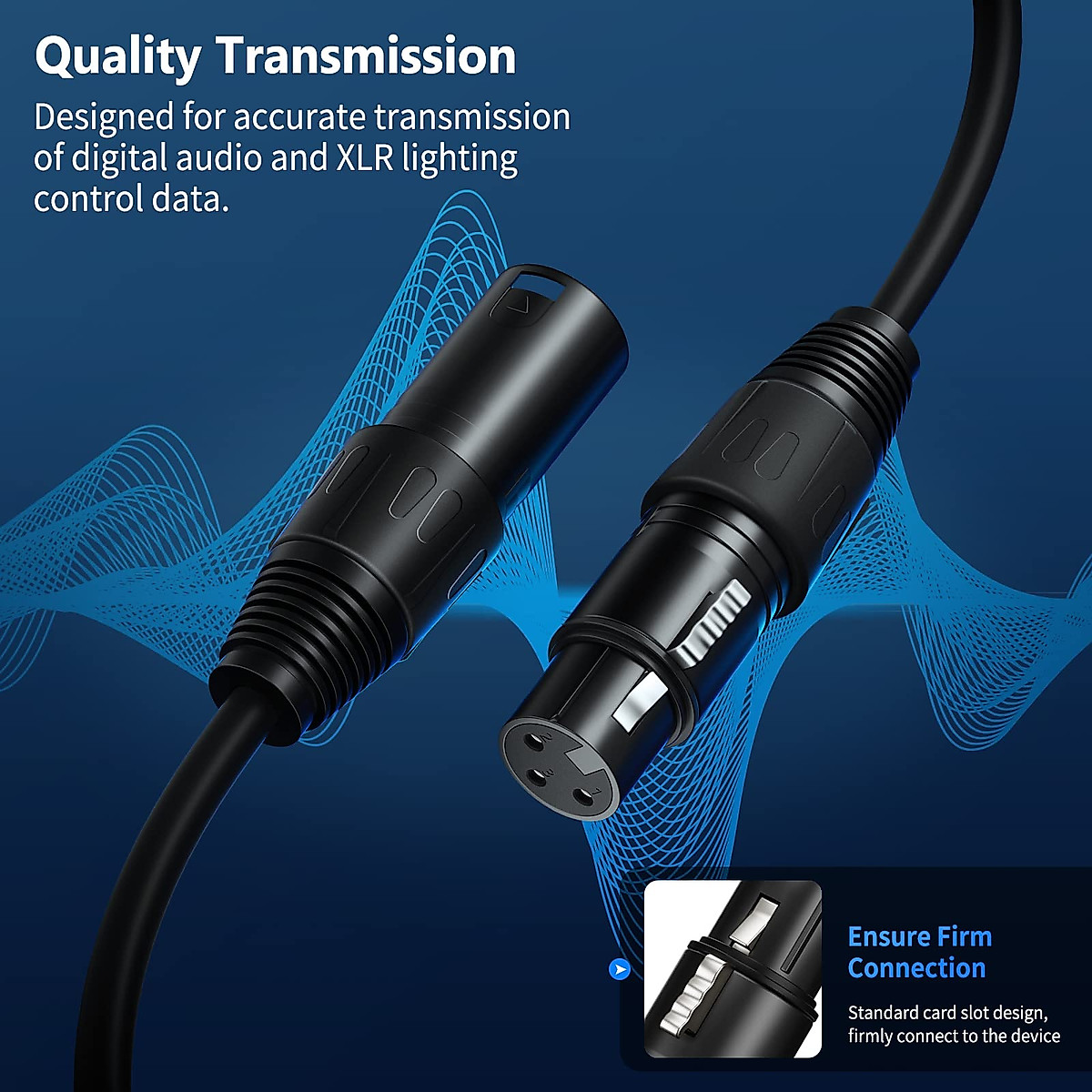 Neewer 8 Pack 6.5 feet/2 Meters Stage Light Cable Wires with 3 Pin Signal XLR Male to Female Connection for Moving Head Light Par Light Spotlight with XLR Input and Output