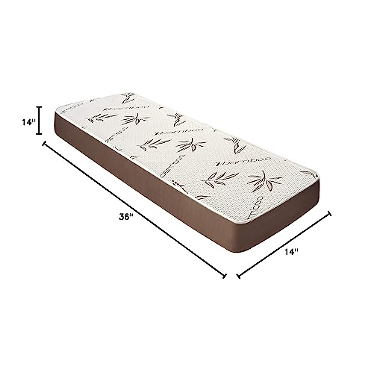 Customize Bed 6 Inch Gel Memory Foam Mattress with Rayon Derived from Bamboo Cover, Cot Size 36" x 74" for Student RV, Cot, Folding, Guest & Day Bed - CertiPUR-US Certified, Mattress Made in USA