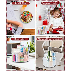 AUPSEN Rose Gold Desk Organizer for Women, Mesh Office Supplies Desk Accessories, Features 5 Compartments + 1 Mini Sliding Drawer