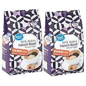Great Value 100% Arabica French Roast Dark Ground Coffee, 32 oz, Makes up to 113 cups (Pack of 2)