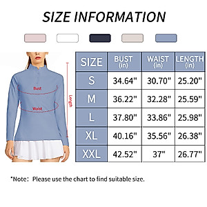 CQC Women's Long Sleeve Golf Polo Shirts Moisture Wicking Quick Dry Athletic Shirts with Buttons UPF 50+ Tennis Sports Tops Baby Blue XXL
