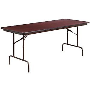 Flash Furniture Frankie 6-Foot Mahogany Melamine Laminate Folding Banquet Table