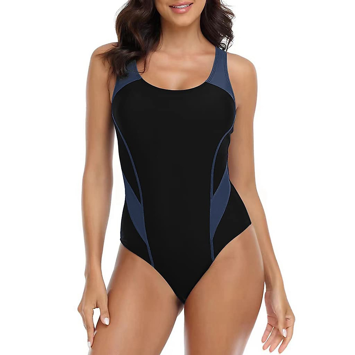 clear wind Women's Cutout Racerback Active Sports Athlect One Piece Swimsuit Navy L