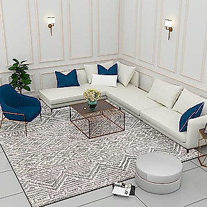 Handicrafts Home Wool Rug - 8x10 feet Handmade Area Rug - Premium Hand-Tufted Wool Boho Area Rug - Modern Decorative Rug for Office, Home, Hallway - Made in India - Still River Grey