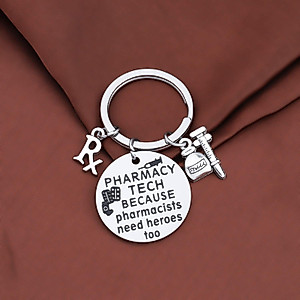 KUIYAI Pharmacy Tech Because Pharmacists Need Heroes Too keychain(Pharmacy Tech KS)