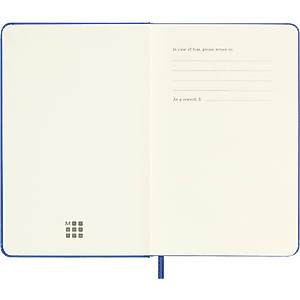Moleskine Classic Notebook, Hard Cover, Pocket (3.5" x 5.5") Plain/Blank, Hydrangea Blue, 192 Pages