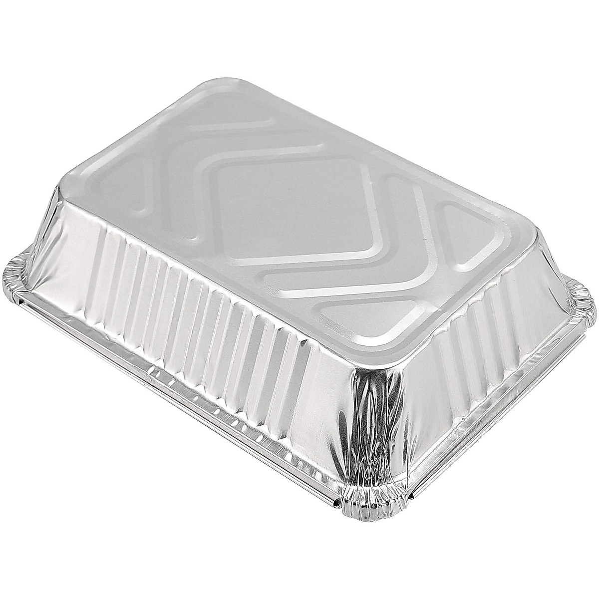 HOZEON 125 Pack 2.25lb 8.4 x 5.9 Inch Aluminum Foil Pans, Disposable Takeout Pans with Clear Lids, Disposable Aluminum Foil Trays for Cooking, Baking, Prepping Food, Takeout, Heating, Storing