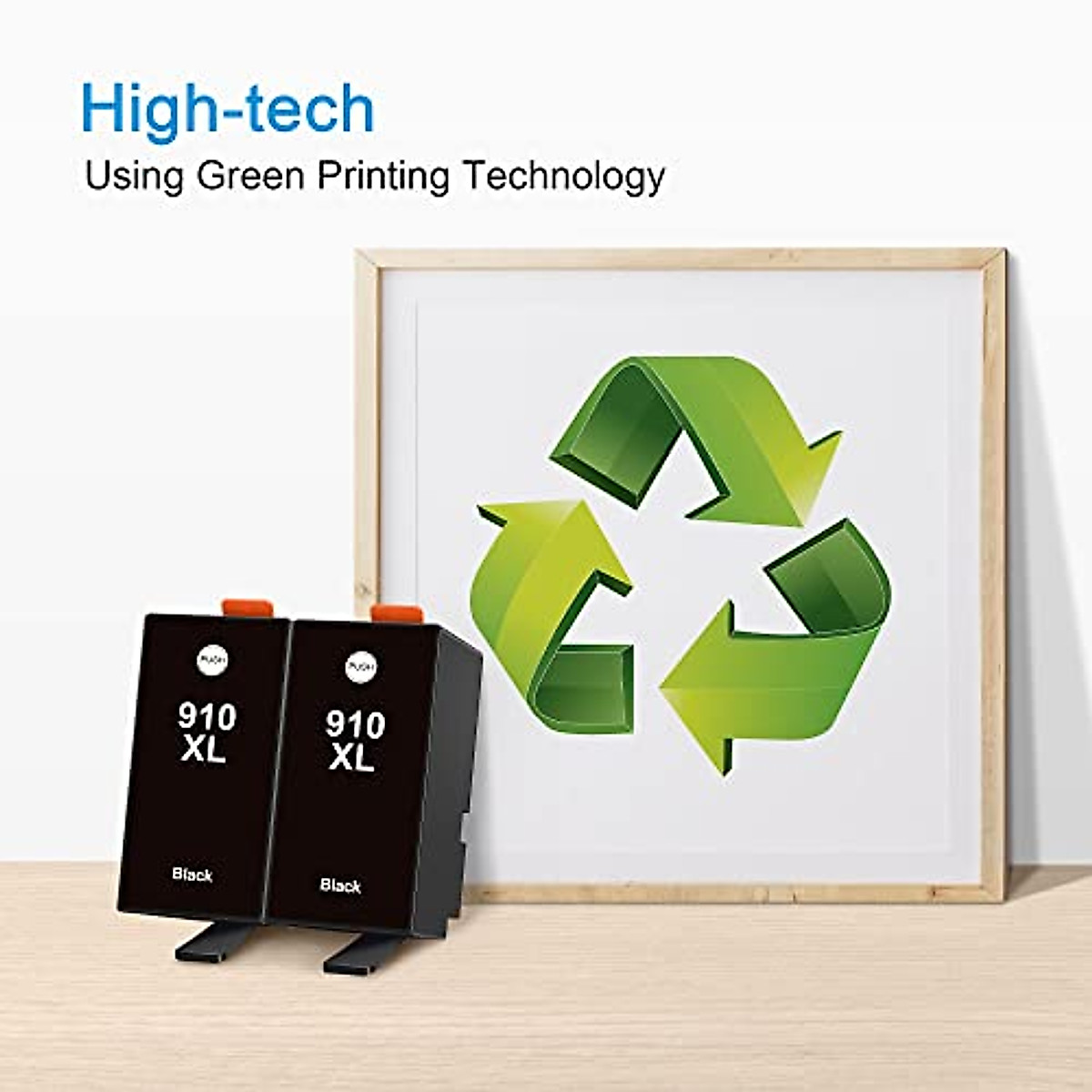 910 XL 910XL Compatible Ink Cartridge Replacement for HP 910 XL 910XL 910 Ink Cartridges Work with OfficeJet Pro 8025 8035 8028 8020 OfficeJet 8015 8022 8018 Printer (2 Black)
