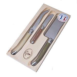 Jean Dubost Laguiole Mineral 3pc Cheese Knife Set