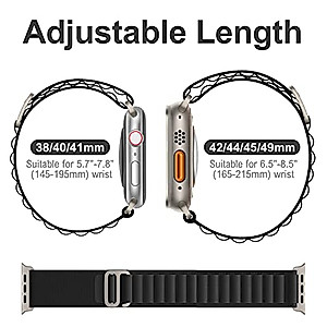 [3 Pack] Alpine Loop Compatible with Apple Watch Band 49mm 45mm 44mm 42mm 41mm 40mm 38mm, Sport Nylon Solo Loop Rugged Strap with Titanium G‑Hook for iWatch Utral/SE Series 8 7 6 5 4 3 2 1
