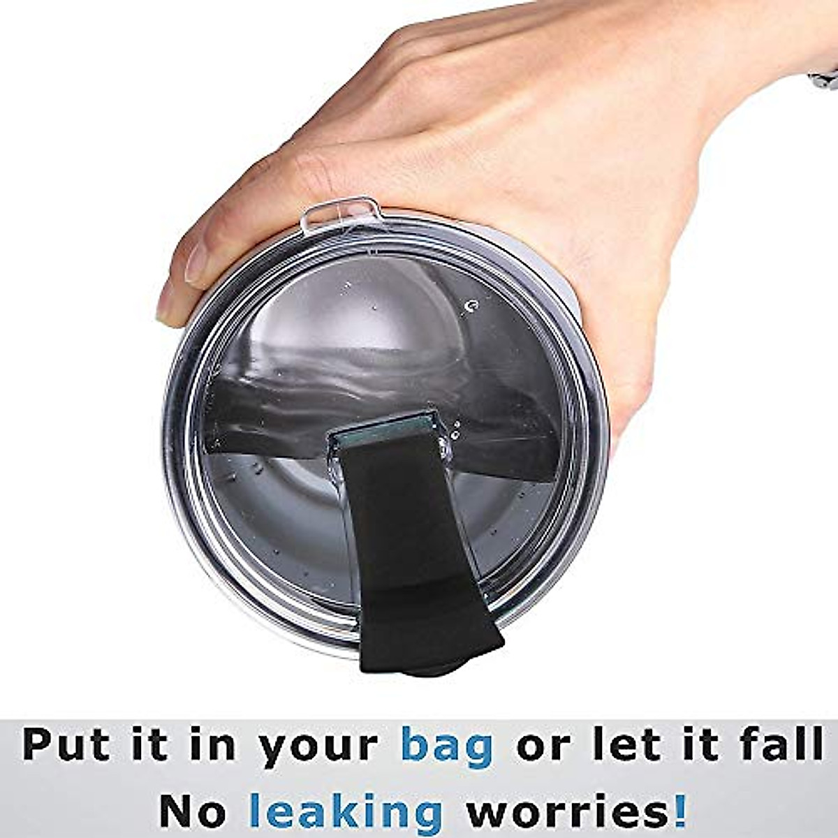 Weierken 20oz 2 Lids with Slider Spill Resistant Vacuum Replacement Black Locking Closure for Yeti Tumbler, No Leak with Closure Cup Fit Open/Close 3 INCH DIAMETER Travel Lid or Sports Bottle