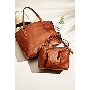 Fossil Women's Jacqueline Eco-Leather Satchel Purse Handbag, Brown (Model: ZB1501200)