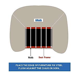 Product Trend Furniture Fix Steel for Chair, Sofa, Loveseat, Mattress, or Couch-Cushion Support, Supercomfortable Nonslip Adjustable Seat Support, Extend Furniture Life, (22 x 17) Inches Deep (Black)
