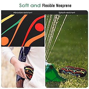 MoKo Sunglasses Soft Case Ultra Light Neoprene Zipper Eyeglass Case with Clip, Zigzag Stripe