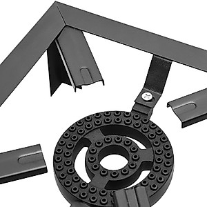 Portable Double Burner Outdoor Gas Stove Cast Iron Propane Cooker with Adjustable 0-10Psi Regulator Hose for Patio Camping, BBQ, Home Brewing,Tailgating, Hiking, Maple Syrup Prep