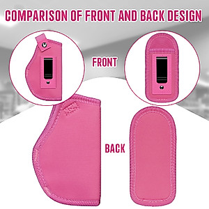 PODFAN Universal Gun Holsters for Men/Women,IWB 9mm Pistols Holster Right Left Handed,Concealed Carry,Fits S&W M&P Shield Glock 9/40 P320 17 19 26 27 42 43,Similar Handguns (Pink-Right Hand)