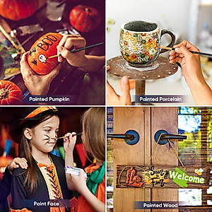 Paint Brushes Set, 20 Pcs Paint Brushes for Acrylic Painting, Oil Watercolor Acrylic Paint Brush, Angled Paintbrushes for Body Face Rock Canvas, Kids Adult Drawing Arts Crafts Supplies, Pink+Black