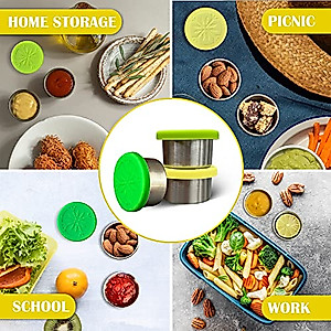 WEST BROS Leakproof Salad Dressing Container To Go 3 x 1.7oz, Small Stainless Steel Condiment Containers with Lids, Sauce Containers For Lunch, Dressing Cups with Lids, Sauce Cups Dip Containers Box