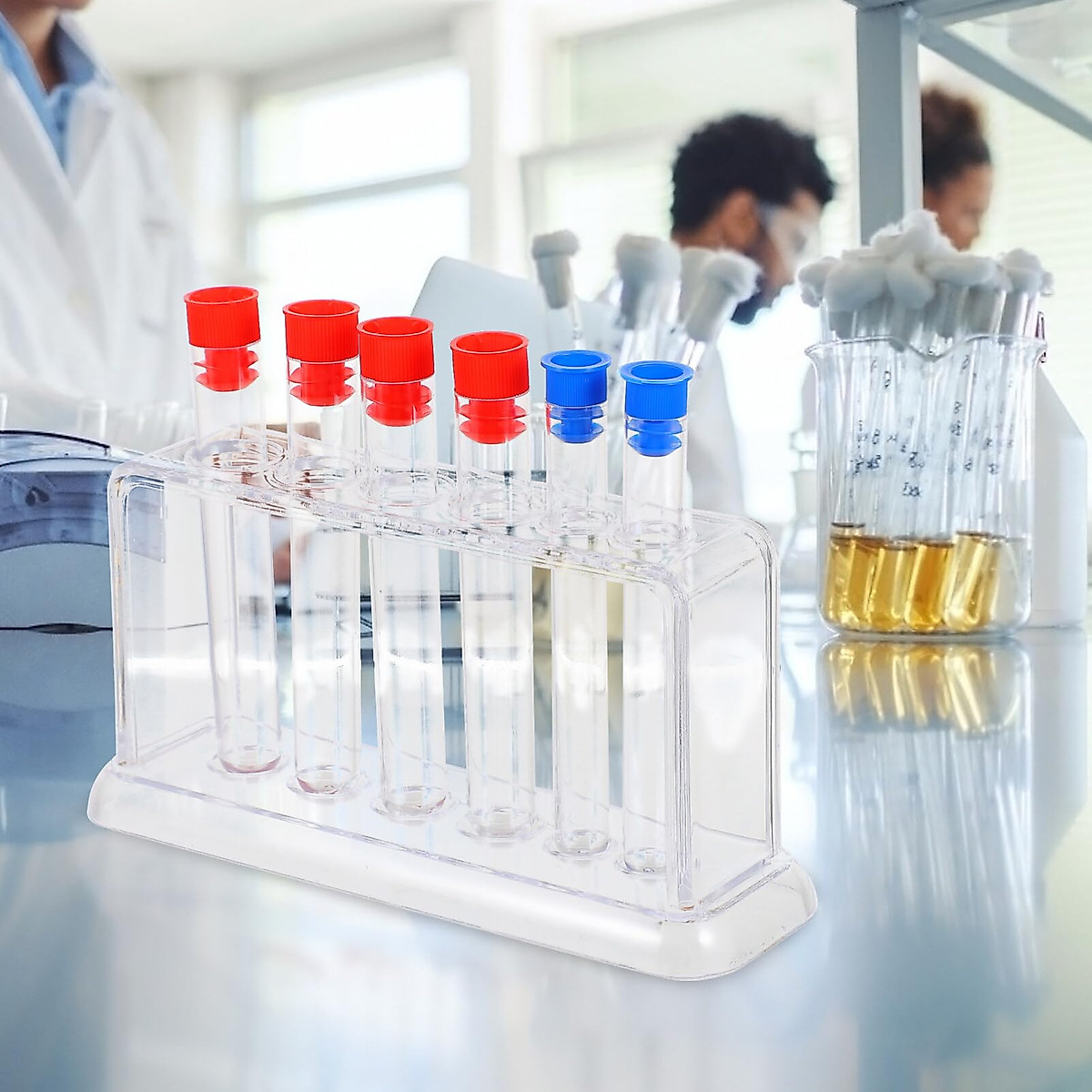 2 Sets Test Tube Rack Toy Containers with Lids Containers for Beads Test Tube Holder Lab Toy Storage Shelves Plastic Container with Lid Plastic Tube Holder Student Glass