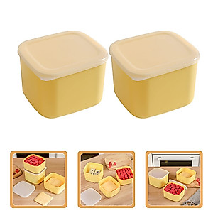 Luxshiny 2pcs Cheese Slice Holder Cheese Keeper Box Reusable Butter Box Plastic Cheese Storage Containers Airtight Fresh Keep Cheese Case with Lids for Home Kitchen Fridge