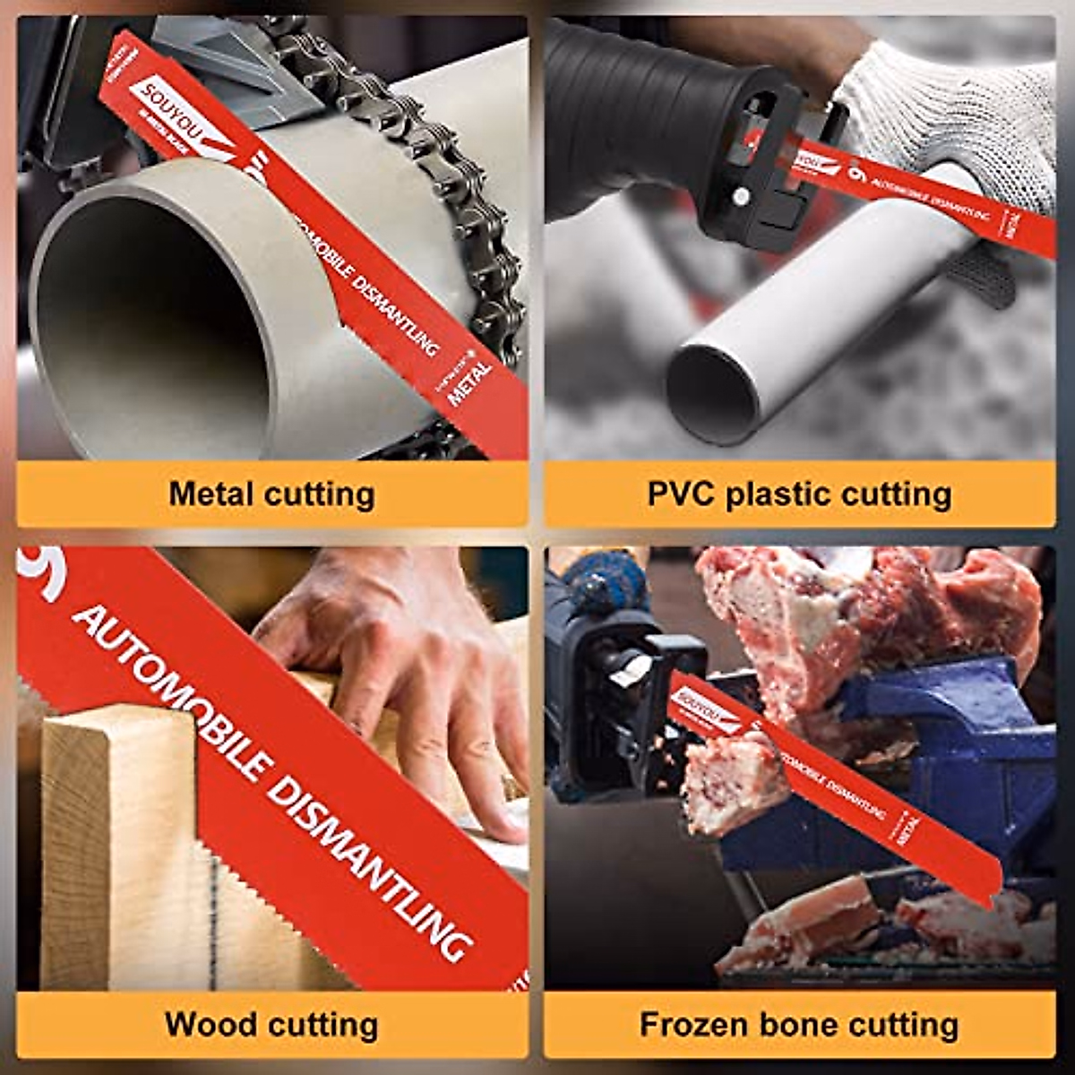 25 Pack 9 in 14/18 TPI Bi-Metal Reciprocating Saw Blades with Organizer Carbide Alloy Steel for Automobile Dismantling Metal Steel Cutting Non-Stick Coated for Less Heat for 1/16-5/16 Medium Metals