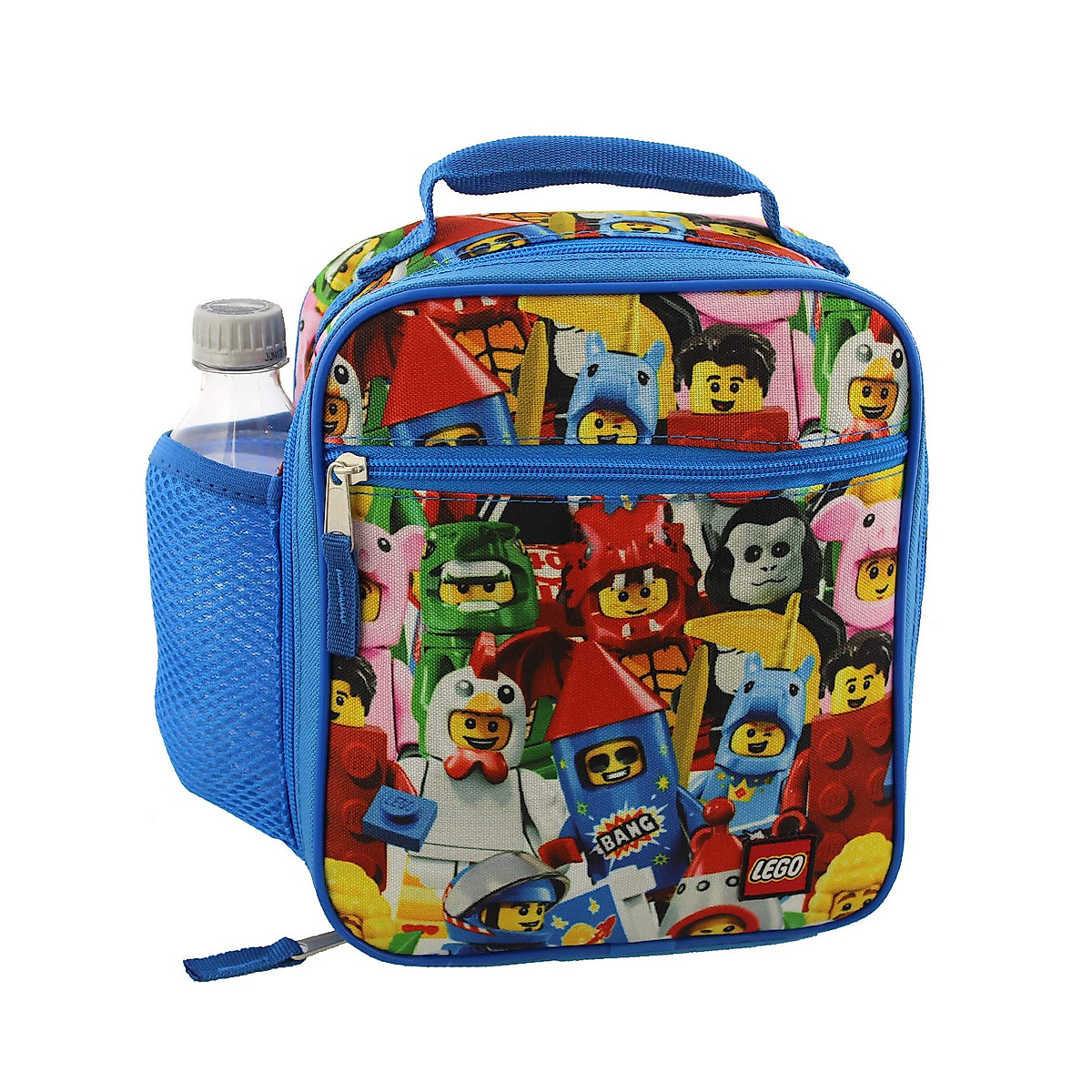 Lego Minifigures Boys Girls Soft Insulated School Lunch Box (One Size, Lego Minifigures)