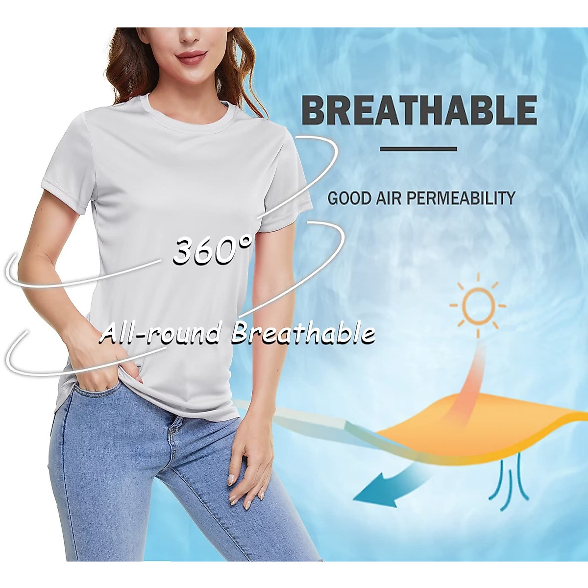 KEFITEVD Women's Short Sleeve Shirts Breathable Running Active Tee Lightweight Quick Dry Workout Yoga Athletic T-Shirt Navy