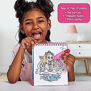 Horizon Group USA Love, Diana Water Reveal Pad, Love Diana Art Set, Less Mess Watercolor Kit, Includes 8 Page Activity Book, Refillable Water Pen, Water Reveal Activities & More, Great for Kids 3+