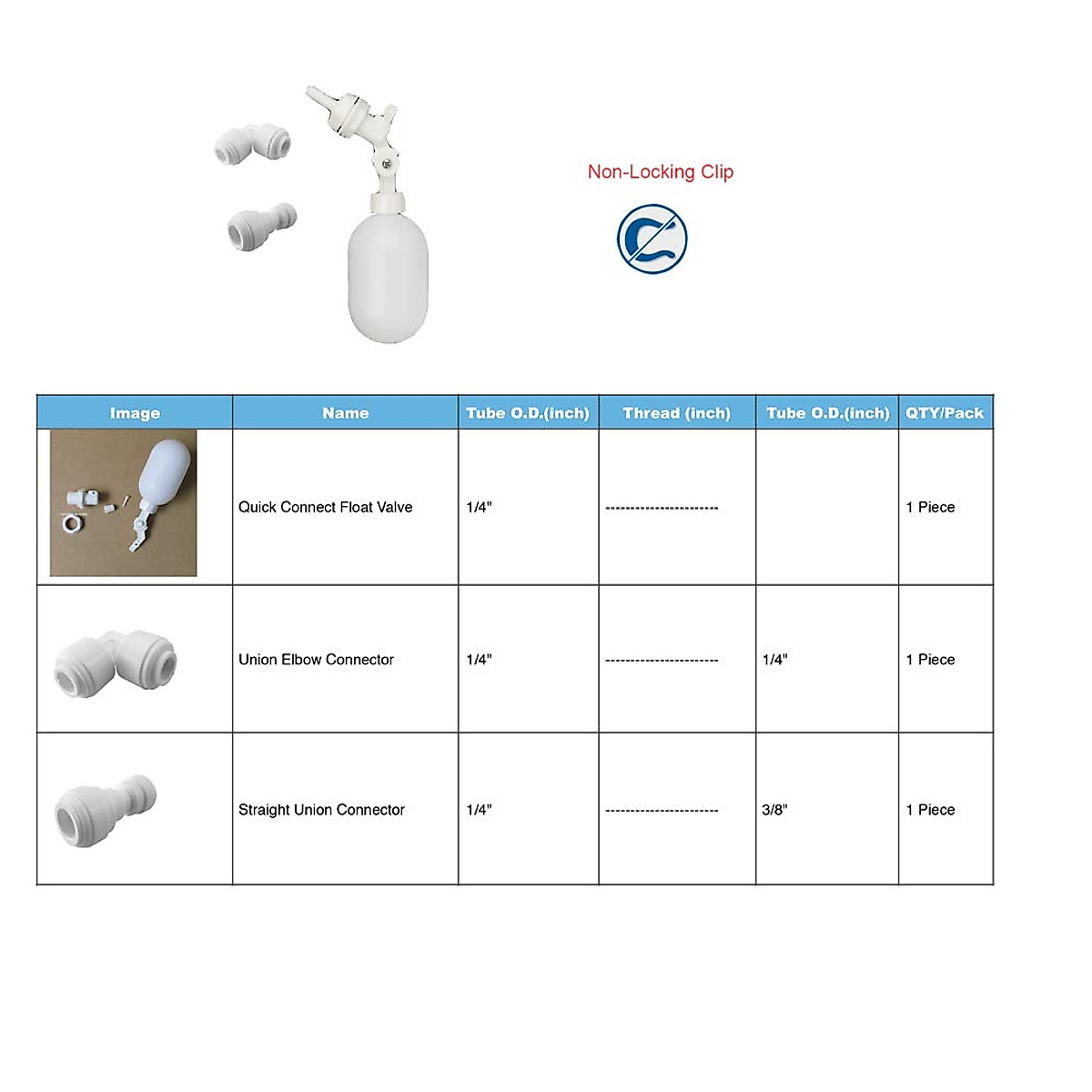 PureSec 3/8&1/4 inch RO Tubing Used Plastic Float Valve Shut Off Float Ball Float Switch to Auto-Fill Water Stock Tank,Bucket, Livestock Pool,Cattle Trough, Aquariums, Aquaculture, Water Reservoir