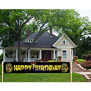 TUTA Large Cobra Kai Happy Birthday Banner | Cobra Kai Birthday Party Supplies Decorations | TV Show Cobra Kai Party Supplies - 9.8 x 1.6FT, Large (Pack of 1)