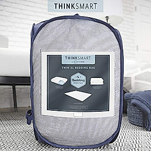 SensorPEDIC ThinkSmart Dorm Essentials 4-Piece Bundle Topper, Mattress Protector, Bed Pillow, and Laundry Duffle Bag, Twin, White