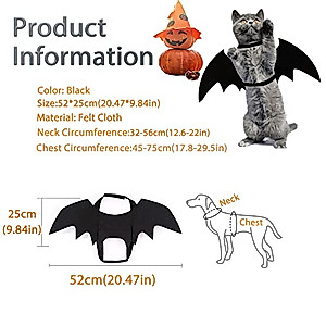Pet Cat Clothes Cute Bat Wings for Halloween Party, Cat Costume for Kitten, Stitch Dog Costume for Small Dogs Dress Up Accessories