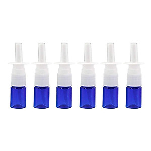 12Pcs Mini Plastic Nasal Spray Bottles - 5Ml Fine Mist Sprayers Cosmetic Perfume Makeup Water Storage Holder Container Portable Empty Refillable(Blue)