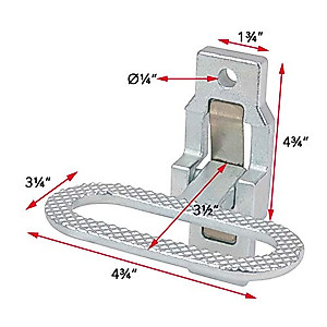 Mytee Products Galvanized Steel Trailer Folding Step - 4 Pack | 4.3" (W) x 3" (D) Fold Down Utility Bed Body Step Safety Folding Grab/Step Flip Up Folding RV Camper Trailer RV Bus