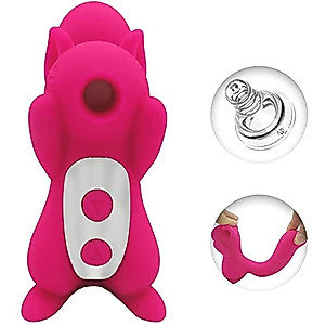 Squirrel Sucking Vibrator Adult Toy for Couples Sexual Pleasure, Clitoral Suction Cup Vibrating Dildo Sex Toy Vibrator for Women, Rechargeable Silent Vibrator with 10 Sucking and Thrusting Modes