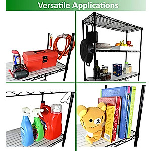 ACHub Wire Shelf Liners 14 x 30, Set of 5 & Bonus S-Shaped Hooks, Waterproof, Heavy Duty, Translucent Plastic Liners for Wired Rack Shelving, Gray, 14x30