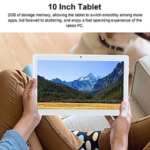 ASHATA 10.1in Tablet PC, Full HD IPS Display, 4G RAM 32G ROM, SC9863 Octa Core CPU LTE Tablet for Study Play Work, Support BT FM SIM Card Phone Function, Golden (US Plug)