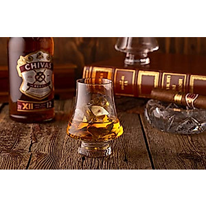 LUXBE - Bourbon Whisky Crystal Glass Snifter, Set of 4 - Narrow Rim Tasting Glasses - Handcrafted - Good for Cognac Brandy Scotch - 9-ounce/260ml