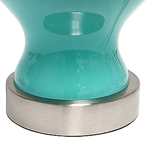 Elegant Designs LT3317-TEL Glass Gourd Shaped Table Lamp, Teal