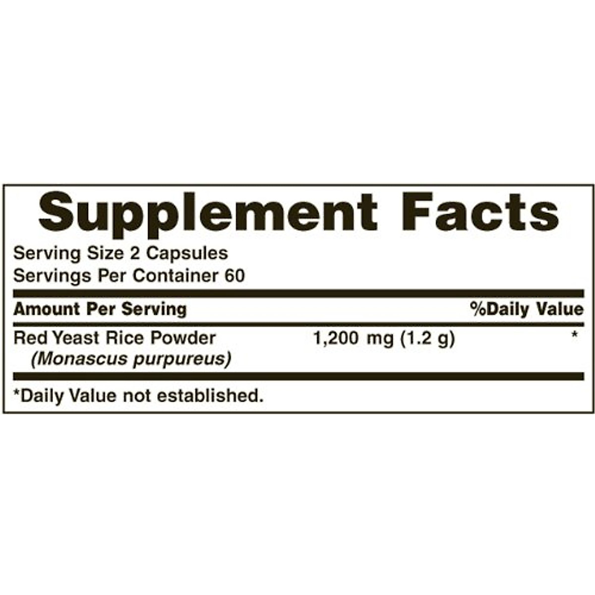 Nature's Bounty Red Yeast Rice Pills and Herbal Health Supplement, Dietary Additive, 600mg, 120 Capsules (Pack of 2)