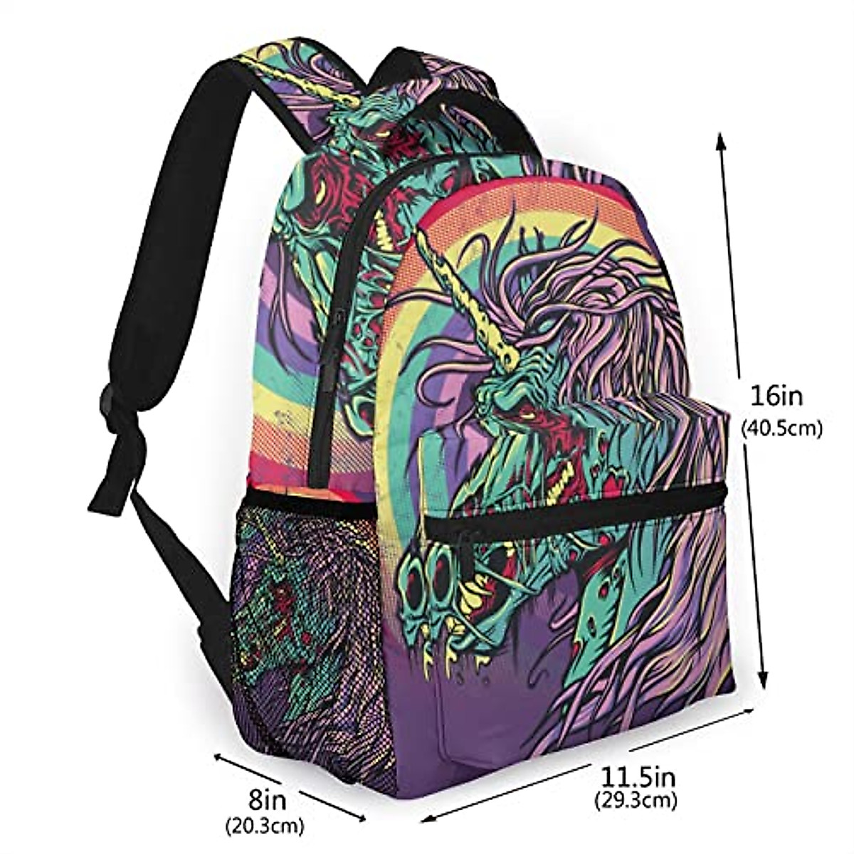 Zombie Unicorn Retro Astronaut Backpack Bookbag Daypack