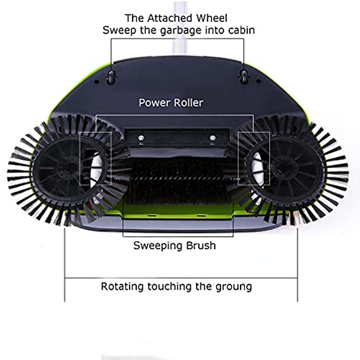 Didiseaon Hand Push Carpet Sweeper Indoor Floor Cleaner 360° Multi- Function Rotating Floor Cleaning Mop for Home Carpet Cleaning (Green)