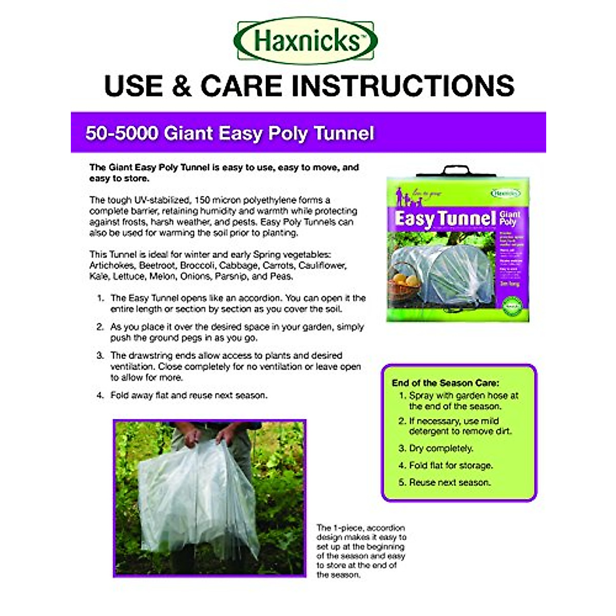 Tierra Garden 50-5000 Haxnicks Easy Poly Tunnel Garden Cloche, Giant