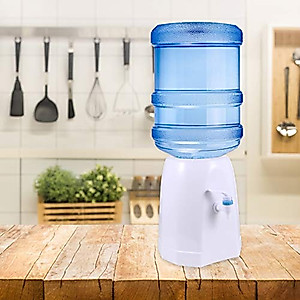HEMOTON Countertop Water Cooler Dispenser Plastic Desktop Drinking Fountain Barrelled for Home Office Use