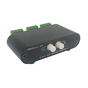 TENEALAY 2-Way Stereo Amplifier Speaker Selector, AB Speaker Switch 2 Zone Distribution, Amp Switcher Box, SPK Controller A21