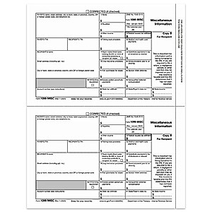 1099 MISC Forms 2022, 4 Part Tax Forms Kit, 25 Vendor Kit of Laser Forms Designed for QuickBooks and Accounting Software, 25 Self Seal Envelopes Included