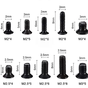 250Pcs/500Pcs M2 M2.5 M3 KM Screw Flat Head Phillips Screws Laptop Notebook Screws Set Kit for Computer Small Screw DaJiKan (Color : 250pcs Mix)